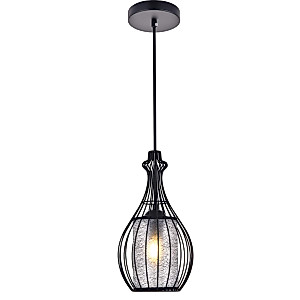 Living District Miya 1-Light Modern Metal Pendant in Black Finish