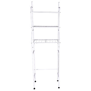 HAHRIR 3-Shelf Bathroom Organizer Over The Toilet Space Saver Over The Toilet Rack Bathroom Corner Stand Storage Organizer (White)