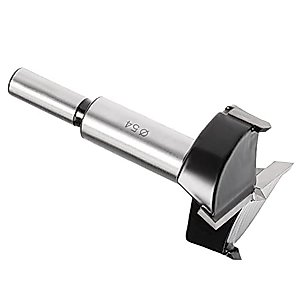 Kozelo Forstner Drill Bit - [54mm] Tungsten Carbide Auger Opener for Wood Furniture Hinge Woodworking Use, Round Shank, Black