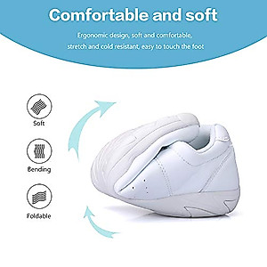 CADIDL Mfreely Cheer Shoes for Women White Cheerleading Athletic Dance Shoes Flats Tennis Walking Sneakers for Girls White 7 B (M) US