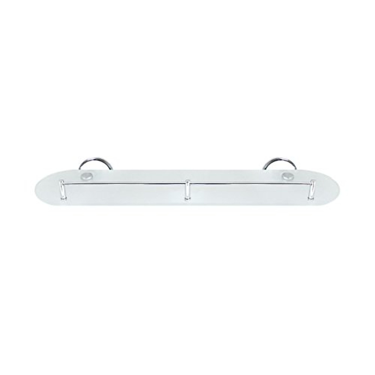 MODONA 20" Frosted Glass Shelf with Pre-Installed Rail - White Porcelain & Chrome - Arora Series - 5 Year Warrantee