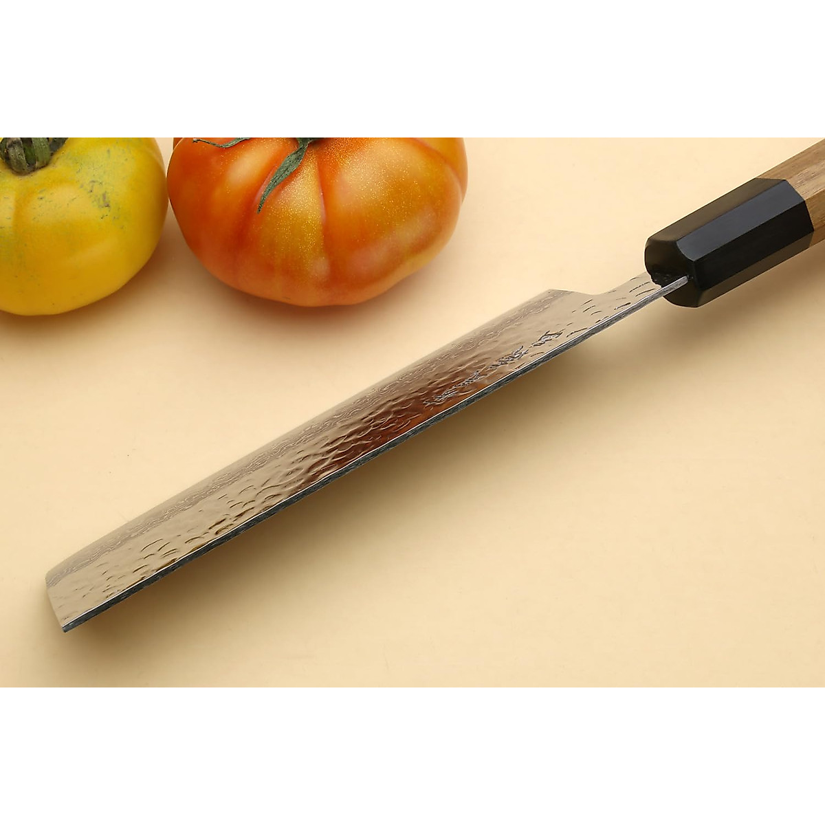 Yoshihiro VG10 46 Layers Hammered Damascus Nakiri Japanese Vegetable Knife 6.5'' (165mm) Ambrosia Handle