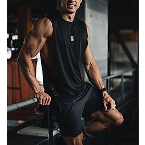 Aolesy Men's Gym Shorts 5 Inch Quick Dry Workout Running Shorts with Zipper Pockets Lightweight Sports Athletic Shorts for Men Black