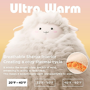 Bedsure Blanket Hoodie, Wearable Blanket for Adult & Kids as Gifts for Women Men, Birthday Gifts for Women Mom Sherpa Hoodie, Mellow Rose, Standard