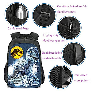 SYLRVIA 3Pcs Boys Dinosaur Backpack Set with Lunch Bag Pencil Case, School Book Bag for Elementary Kids (Pattern5)