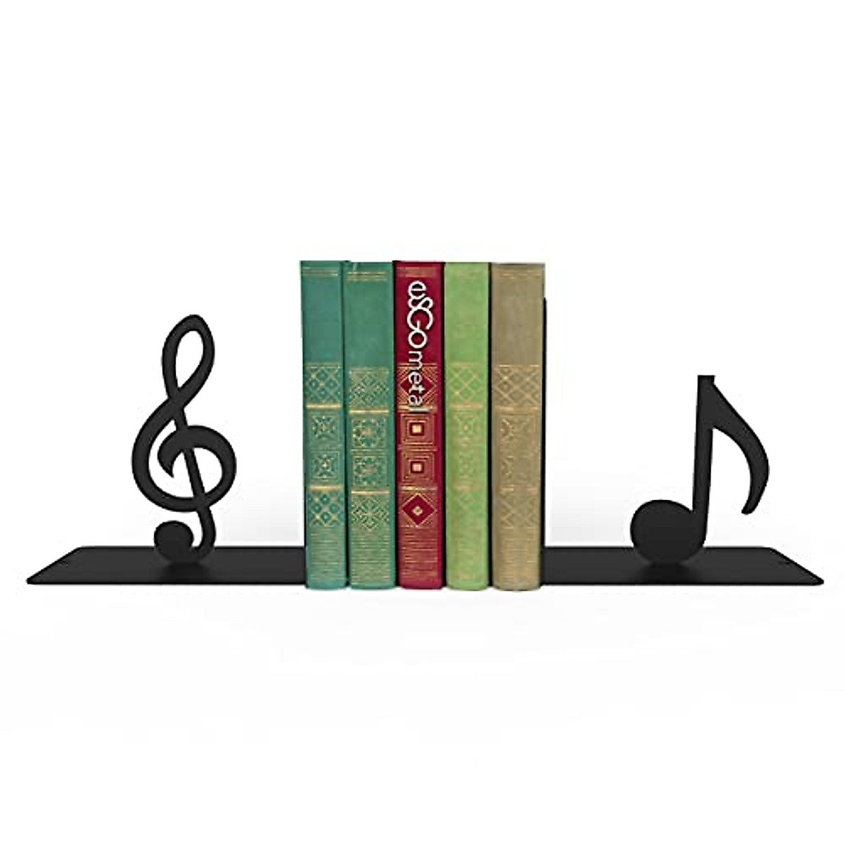Bookends Music Notes, Bookends for Shelves, Book Ends for Office, Modern Bookends for Desk and Bookshelves, Metal bookends, Heavy Duty Metal Black Bookend Support, Creative Book Ends.