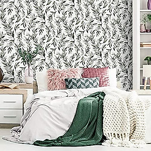 Livebor Olive Leaf Wallpaper Peel and Stick Leaf Contact Paper 17.7inch x 78.7inch Floral Peel and Stick Wallpaper Modern Farmhouse Wallpaper Neutral Sage Wallpaper Self Adhesive Decorative Paper