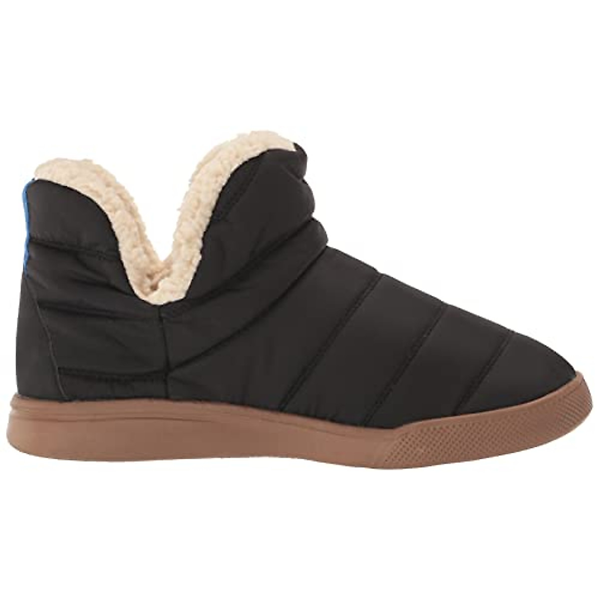 Dearfoams Women's Dara Nylon Sport Lounge Bootie Slipper, Black, Large