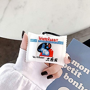 ICI-Rencontrer 3D Cute Fun Rabbit Pattern Candy Design Airpods Pro Case Creative Sweet Wireless Charging Headset Accessories Soft Silicone Anti-scratch Protector With Hook