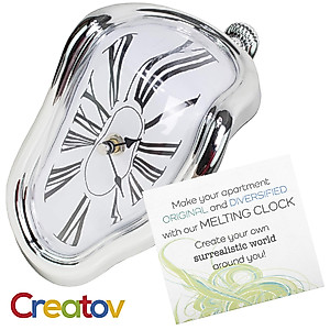 Creatov Decorative Dali Watch Melting Clock - Surrealistic Table Shelf Desk Fashion Melted Clock Salvador Dali Inspired Funny Home Decor Office Best Birthday Gift Idea