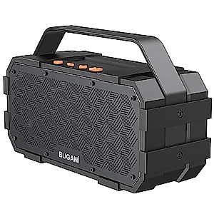 BUGANI Bluetooth Speaker, Portable Bluetooth Speakers with 40W Stereo Sound, Loud Bluetooth Speaker 24H Playtime Support TF Card/AUX, IPX6 Waterproof for Beach Camping Outdoor Indoor