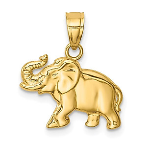 Diamond2Deal 14k Yellow Gold Elephant Pendant