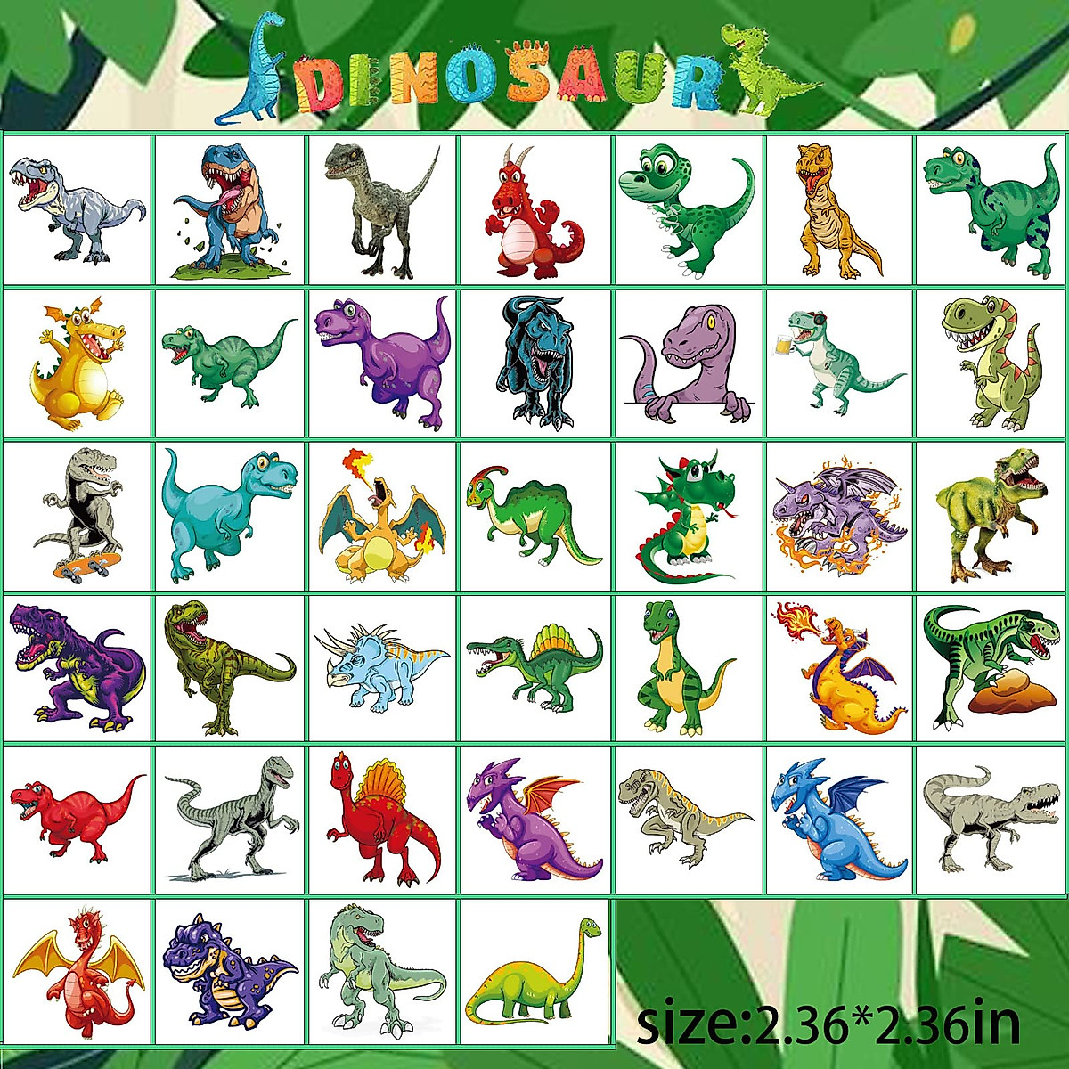 Tazimi 88 Sheets 3D Dinosaur Temporary Tattoos For Kids T-Rex Tattoo Sticker Dinosaur Tattoo Party Decoration DIY Temporary Tattoos Art