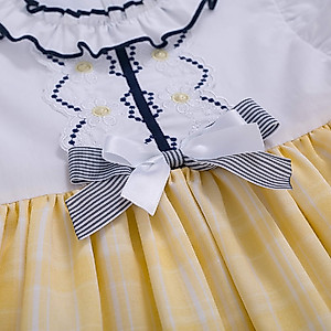Pettigirl Baby Girls Easter Spring Elegant Yellow Plaid Ruffle Romper Clothing Set Newborn Infant Lovely Dresses Outfit