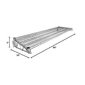Krollen Industrial 18" x 60" Chrome Wire Wall Mount Shelf