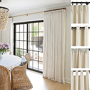 TWOPAGES Liz Linen Curtain Linen Drapery Panel for Living Room Bedroom Patio Door (Custom) 1 Panel
