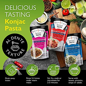 Skinny Pasta 9.52 oz - Shirataki Noodles The Only Odor Free 100% Konjac Noodle - Keto & Paleo Friendly - Carb Free - Low Calorie Food (Variety - 6 Pack)