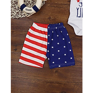 Gavol 4th of July Baby Boy Outfits My First 4th of July Bodysuit + Stars Stripe Short Newborn Infant Boy Summer Outfits for 3-6 Months