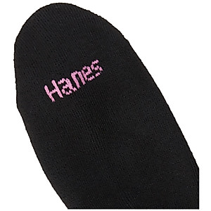 Hanes Ultimate Women's 6-Pack Ankle Socks, Black, 5-9