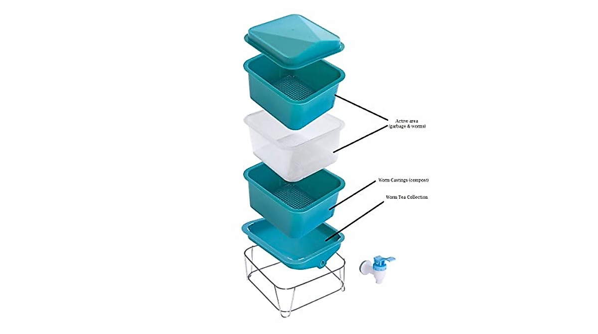 4-Tray Worm Compost Kit for Eco-Friendly Gardening