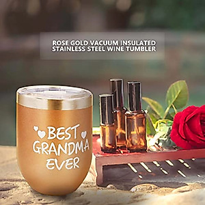 Gifts for Women Birthday Gifts Basket for Grandma Birthday Unique from Grandkids-Surprise Presents gifts Box for grandmother Includ Candle, Bath Loofah,wine Tumbler, Necklace,Tumbler,miorror