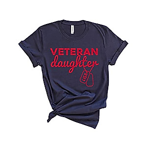 Women's Veteran Daughter T-Shirt, Proud Army Daughter T-Shirt, American Flag Military Gift, Vintage Men's Vietnam Veteran T-Shirt, Dad Grandpa Clothes