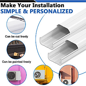 TAKTOPEAK Mini Split Line Cover: 4'' 7.5 Ft Line Hide for Mini Split Air Conditioner Central AC HVAC - Waterproof Decorative Pipe Cover for Outdoor