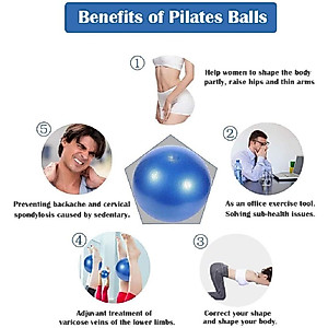 CARDALLTRY Mini Exercise Ball 9Inch Samll Bender Ball for Stability Barre Pilates Yoga Core Training and Physical Therapy Exercise Equipment for Back Inner Thigh and Balanced Body (2 Pack)