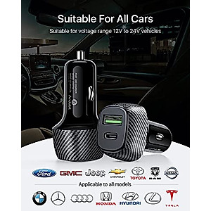 [Newest & Fastest] andobil USB C Car Charger [Fast Charging & Power-Consuming APP Friendly] 38W Dual Port Car Adapter Compatible with Magsafe, iPhone 14 Pro, 14 Plus, 14 Pro Max, All iPad and iPad Pro