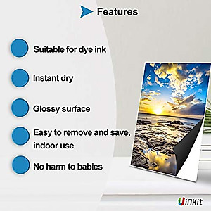 Uinkit 10 Sheets Printable Magnetic sheets Non Adhesive 13.5mil 8.5 x 11 inches Thick Magnet Glossy Photo Paper for Inkjet Printers