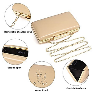 Labair Women Evening Bag Patent Leather Clutch Wedding Clutch Formal Party Purse.(Nude)