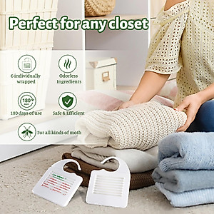 Generic Moth Bar for Closets, Moth Bars Hanging for Closet with Hooks (6 Count), Moth Closet Hanger for Drawers, Suitable for Closets and Drawers, White