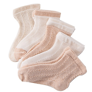GZMM Newborn Baby Organic Cotton Socks 5 Pairs Pack For 0-6months