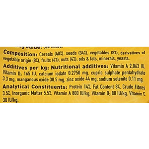 Hagen Tropimix Enrichment Food for Cockatiels & Lovebirds, 2 lb. - HARI Parrot Food with Seeds, Fruit, Nuts, Vegetables, Grains, and Legumes