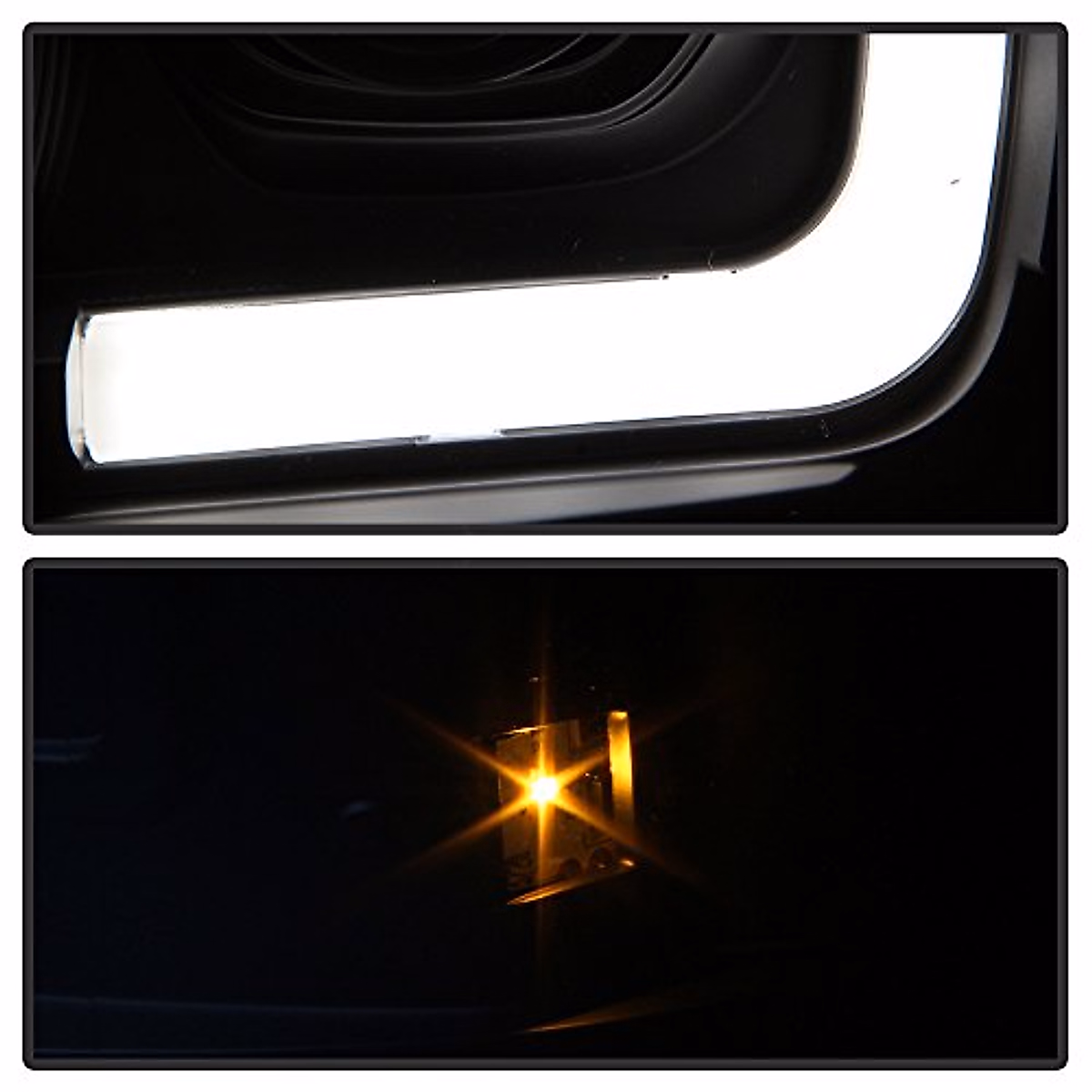 ACANII - For 2005-2007 Ford F250 F350 F450 Superduty Black LED Tube Projector Headlights Headlamps Pair Set Left+Right