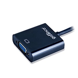 gofanco Active Mini HDMI to VGA Converter (Black) with Micro USB Power Cable for Mini HDMI Enabled Ultrabooks, notebooks, Tablets, Cameras and camcorders to Connect to VGA displays (MiniHDVGA)