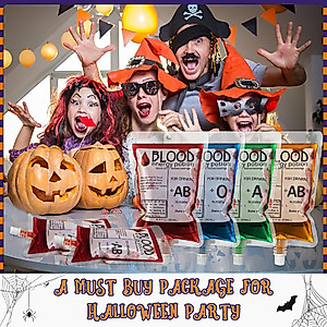 Samniu 20 packs of Blood Bags for Drinks, 8.5fl oz/250ml Drink Pouches for Adults, Reusable IV Bag with Hook, Halloween, Birthday, Summer Pool Party Decorations