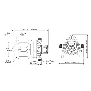 SEAFLO 33-Series Water Pressure Pump - 115V AC, 3.3 GPM, 45 PSI, Self Priming, Smart Pressure Switch, UL & CSA Certified, for RV, Caravan, Off-Grid, Marine, and Industrial Use