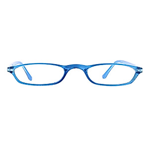 Peepers by PeeperSpecs Women's Skinny Mini Rectangular Reading Glasses, Blue, 48 + 2.25