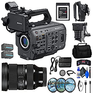 Sony PXW-FX9 XDCAM 6K Full-Frame Camera System (Body Only (PXW-FX9V) + Sigma 24-70mm f/2.8 Lens (578965) + 120GB Memory Card + BP-U35 Battery + Filter Kit + Bag + Memory Wallet + Cap Keeper + More