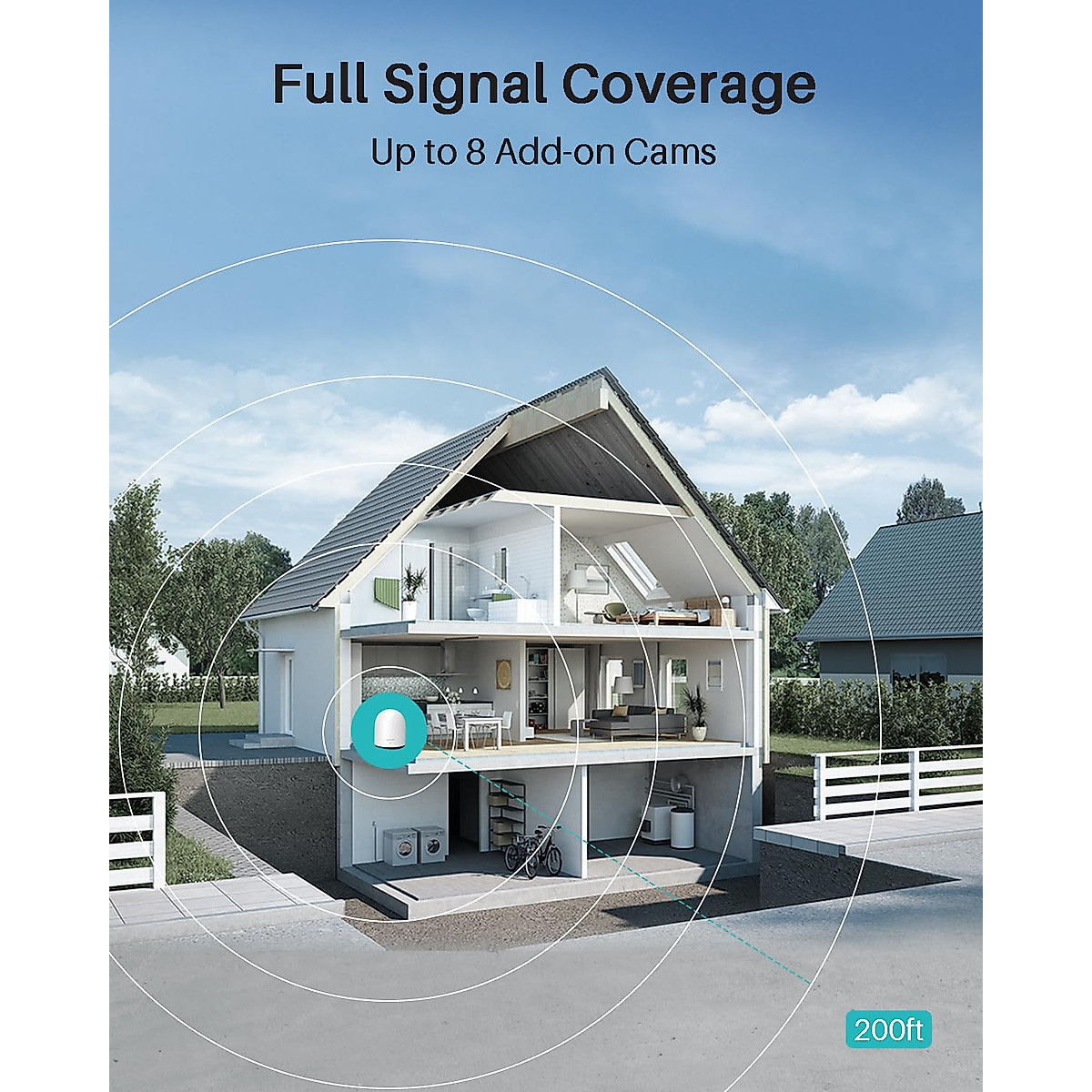 WUUK 2K Security Cameras Wireless Outdoor System, 2-Cams Kit, Homebase Support Up to 8 Cams, Home Cam with 240 Days Battery Life, AI Humanoid Alert, Compatible with Alexa/Google, IFTTT, No Monthly Fee