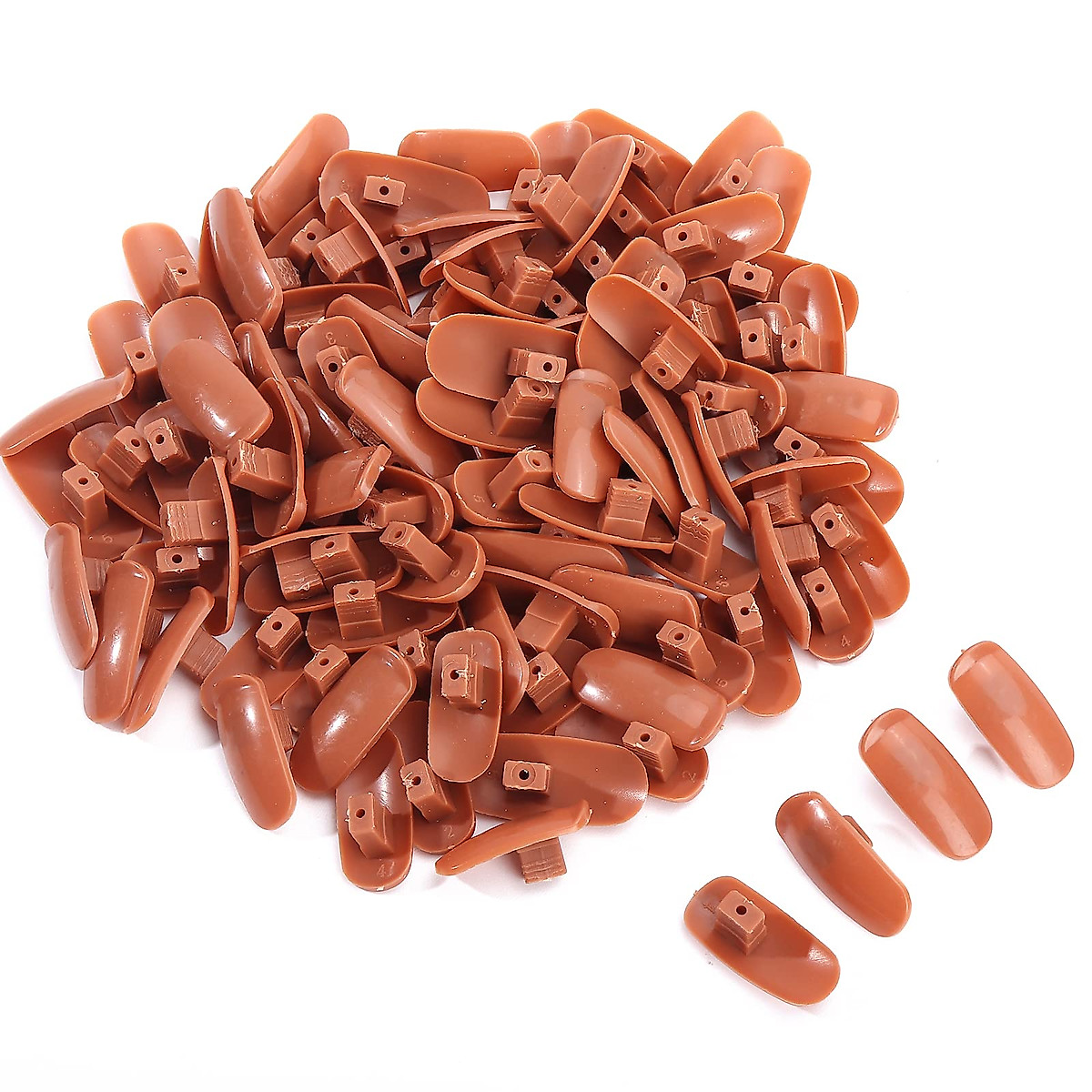 Nail Practice Fingers for Acrylic Nails-Flexible Nail Art Training Manicure Fingers Set for Hands, 1PCS Fake Finger to Practice Fake Nails with Base Stand and 100PCS Nail Tips