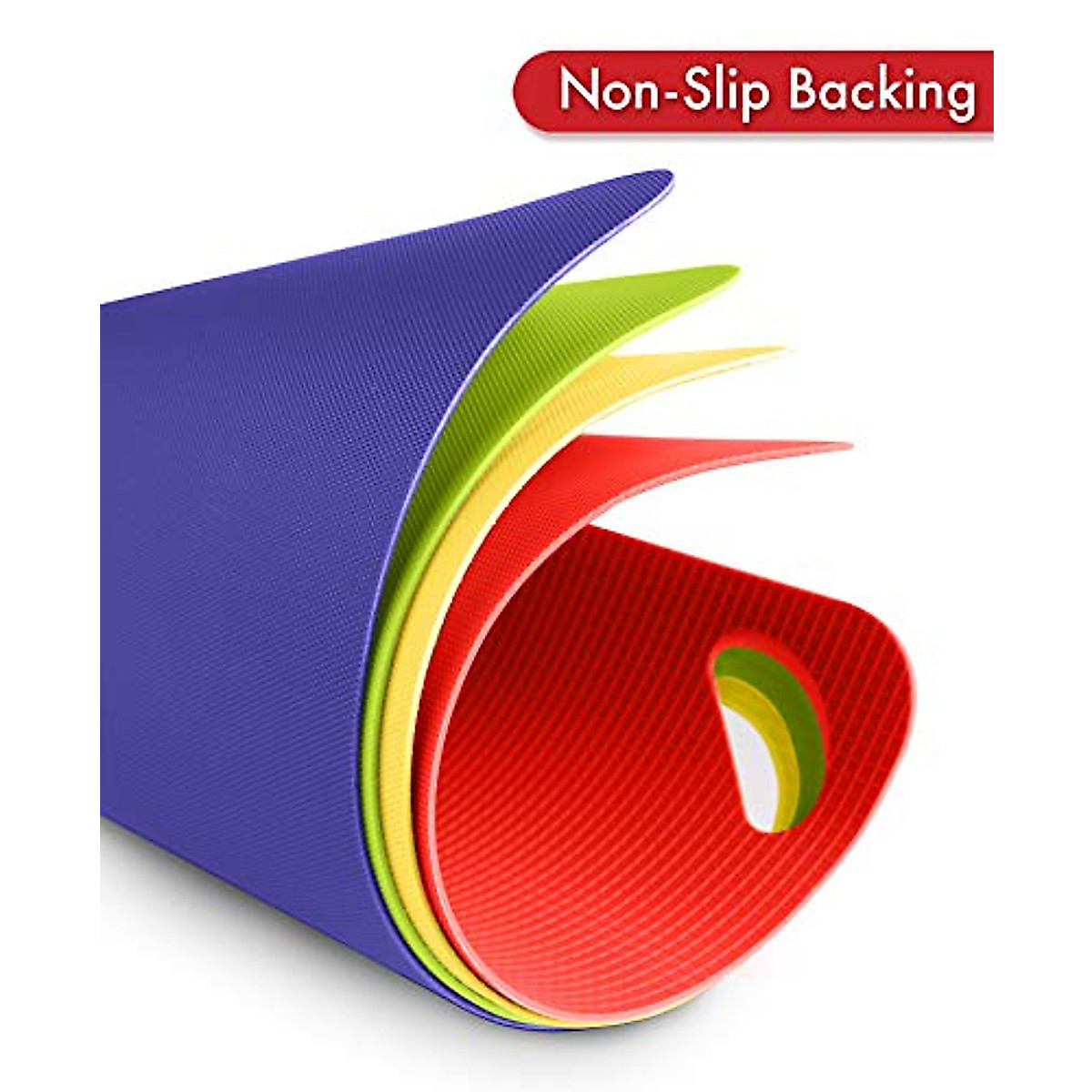 Dexas Heavy Duty Grippmat Flexible Cutting Board Set of Four, 11.5 x 14 inches, Blue, Green, Yellow and Red,6554PK