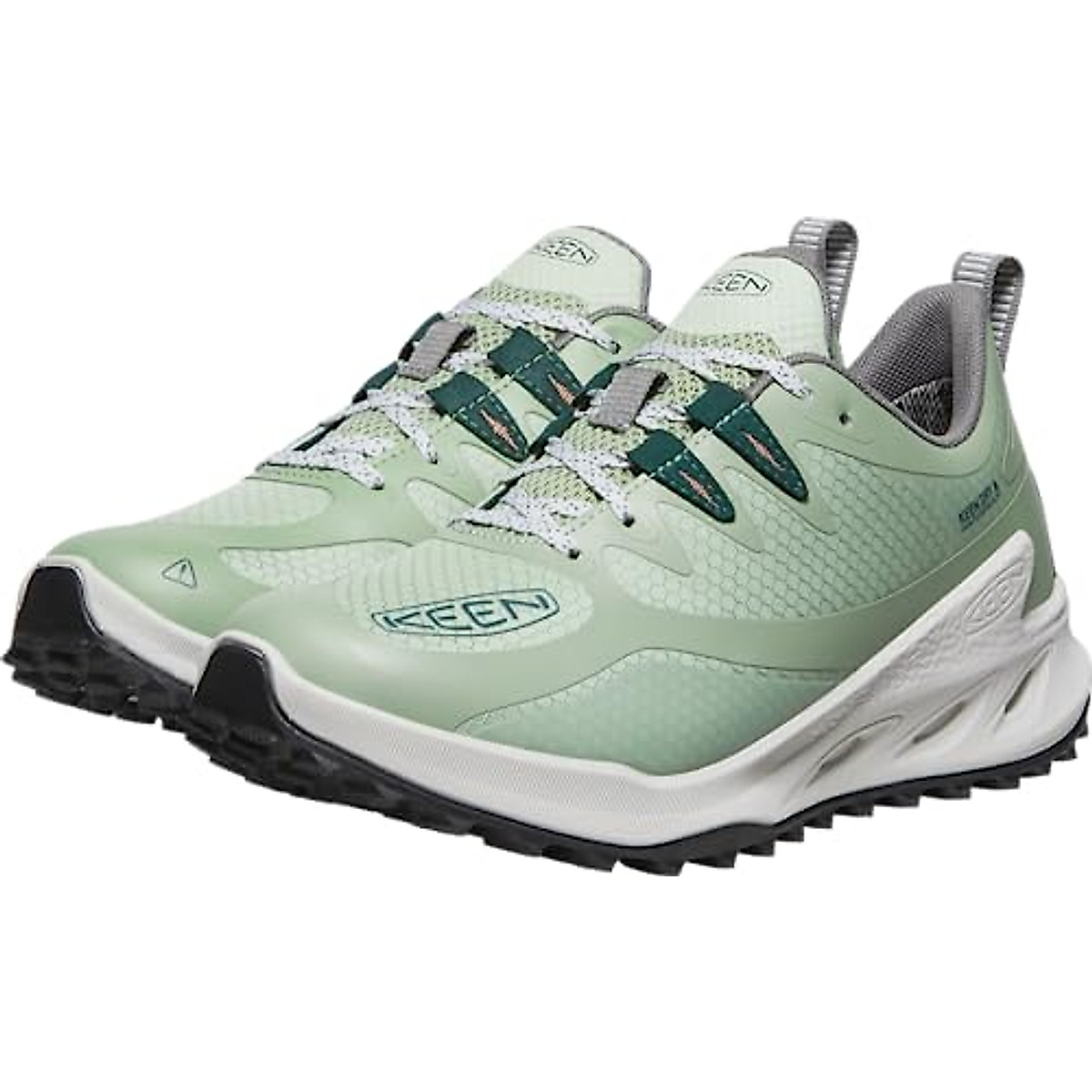 KEEN Women's Zionic Low Height Waterproof All Terrain Hiking Shoes, Desert Sage/Ember Glow, 9