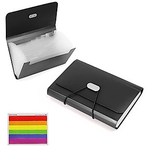 2 Pack 13 Pockets Accordion File Organizer, A6 Letter Size, 7x4.3 Inch, Expanding Receipt Invoice Coupon Folder, Mini Money Card Wallet Holder, Small File Paper Document for Home Office School