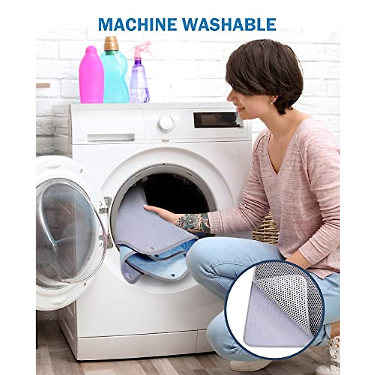 Fostanfly Cat Litter Mat, Large Urine Proof Litter Box Mat, Double Layer Easy Clean Machine Washable Litter Trapping Mat, Waterproof Leakproof Anti-Slip, Scatter Control Kitty Litter Mats for Floor…