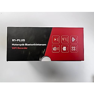 FreedConn Motorcycle Helmet Headset with Camera R1plus Bluetooth Intercom 1000M 6 Riders Waterproof Wireless FM Radio Communication Systems for Most Helmets