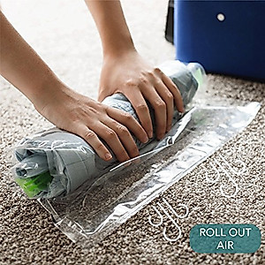 Acrodo Compression Bags for Travel, Packing Organizers Space Saver Packing Bags, No Vacuum 10-pack of 5 Large & 5 Jumbo Clothes Compression Bag, Suitcase Storage & Travel Storage Bags for Clothes