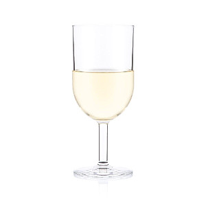 Bodum Oktett BPA-Free SAN Plastic Shatterproof Glass, 8 Ounce (6-Pack), White Wine