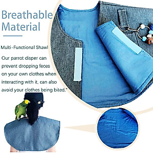 Bonaweite Pet Bird Shoulder Poop Protector, Anti-Bite Shoulder Pad Diaper Shawl for Parrot, Protective Anti-Scratch Arm Guard for Macaw African Budgies Parakeet Agapornis Fischeri Cockatiel Lovebird